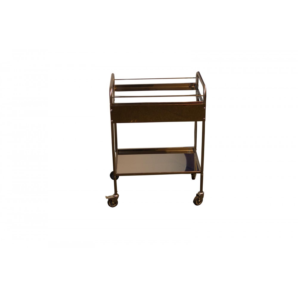 Masuta instrumentar inox cu sertar: 60x40x80 (h) cm cu sertar si 2 boluri